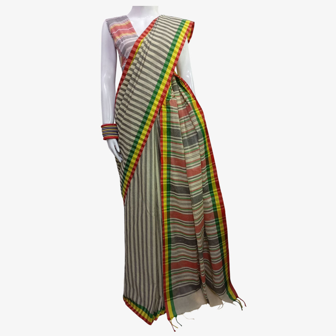 Multi Colour Tangail Sari – Bibi Russell