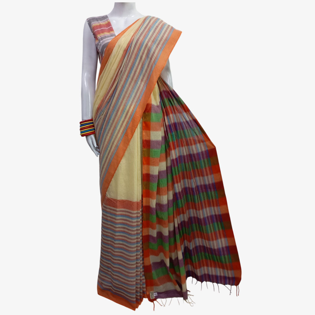 Multi Colour Tangail Sari with Blouse Piece – Bibi Russell
